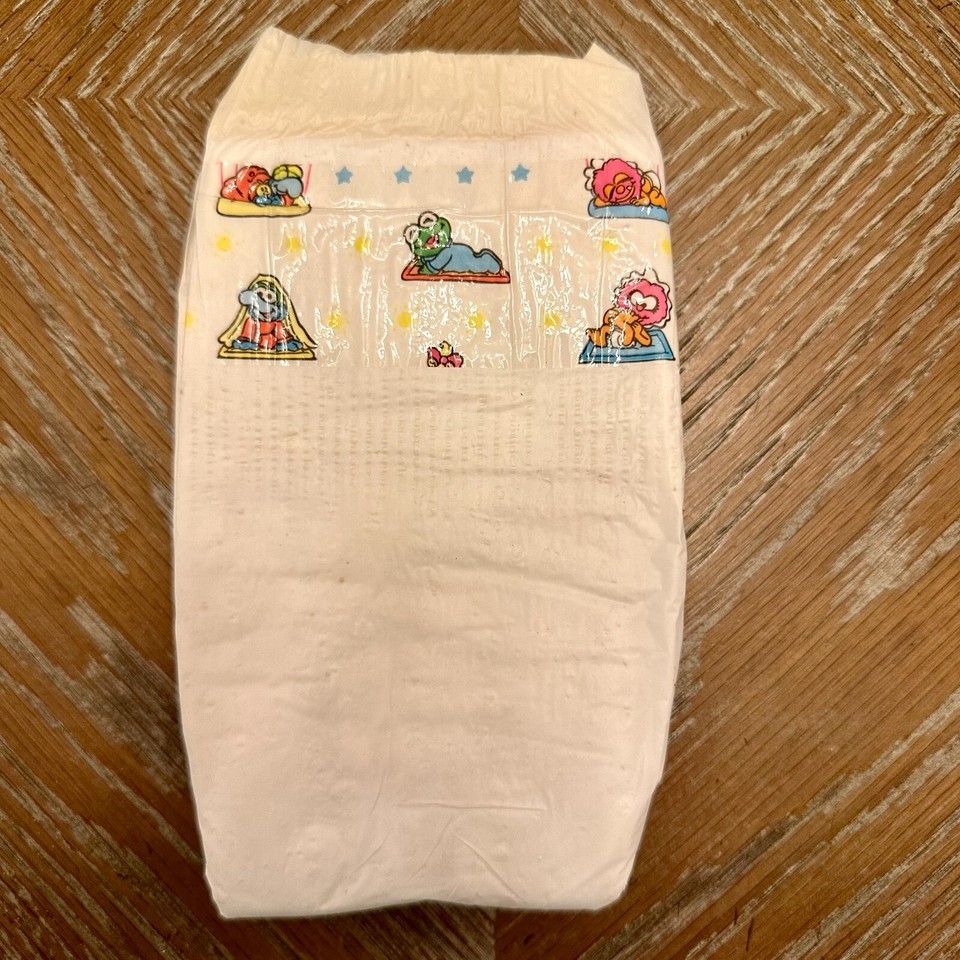Vintage 1990's 90's Muppets Plastic Crinkly Size 1 Baby Infant Diaper ...