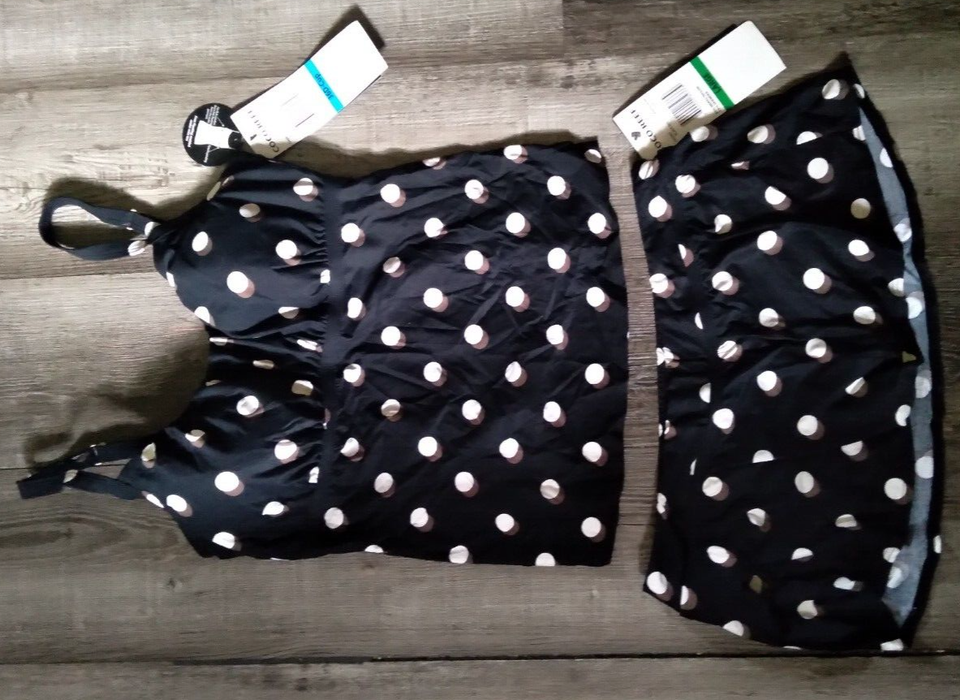 Coco Reef 36D Large Tankini Polka Dot Skirted Swimsuit D Cup new | eBay