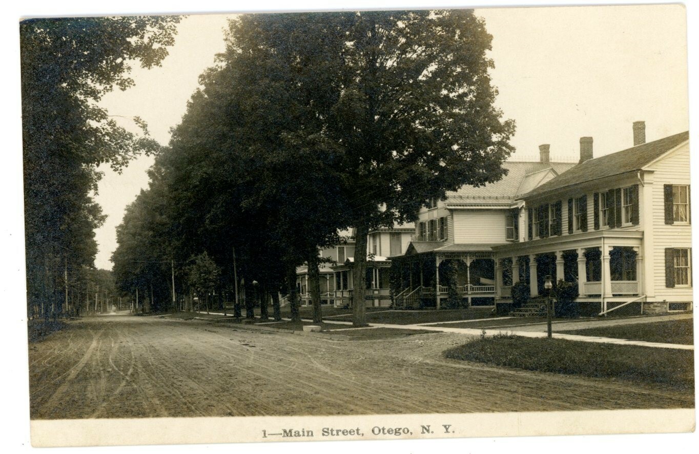 Otego NY - HOUSES ON MAIN STREET - RPPC Postcard | eBay