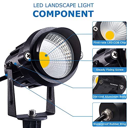 12W LED Low Voltage Landscape Lights, Outdoor 12V 3000K Warm White ...