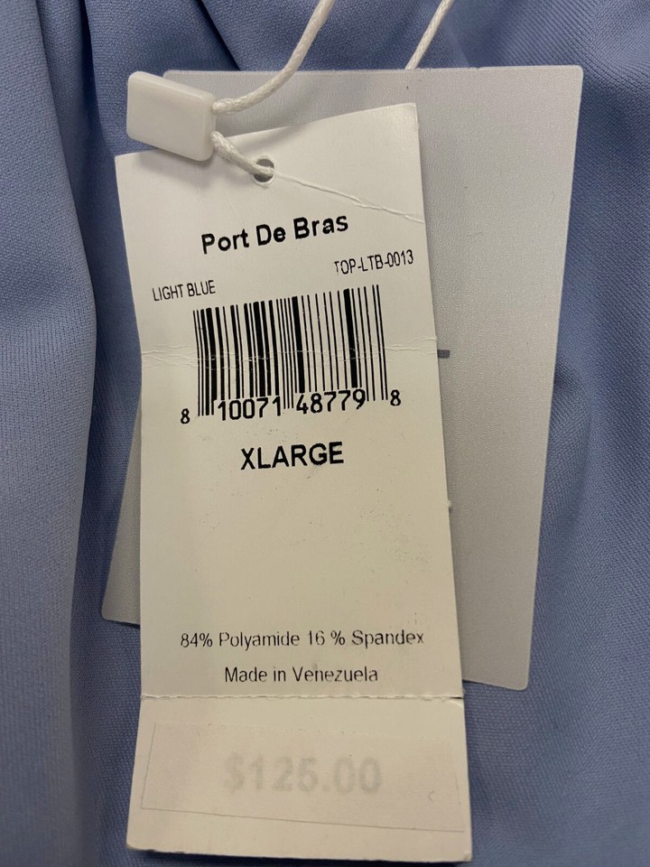 $125 Port De Bras Women's Blue Solid Aruba String Bikini Top Swimwear ...