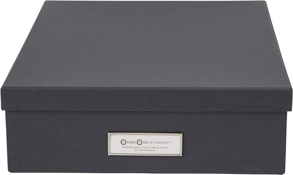 Bigso Oskar Fiberboard Label Frame Document Letter Box - File Dark Grey ...