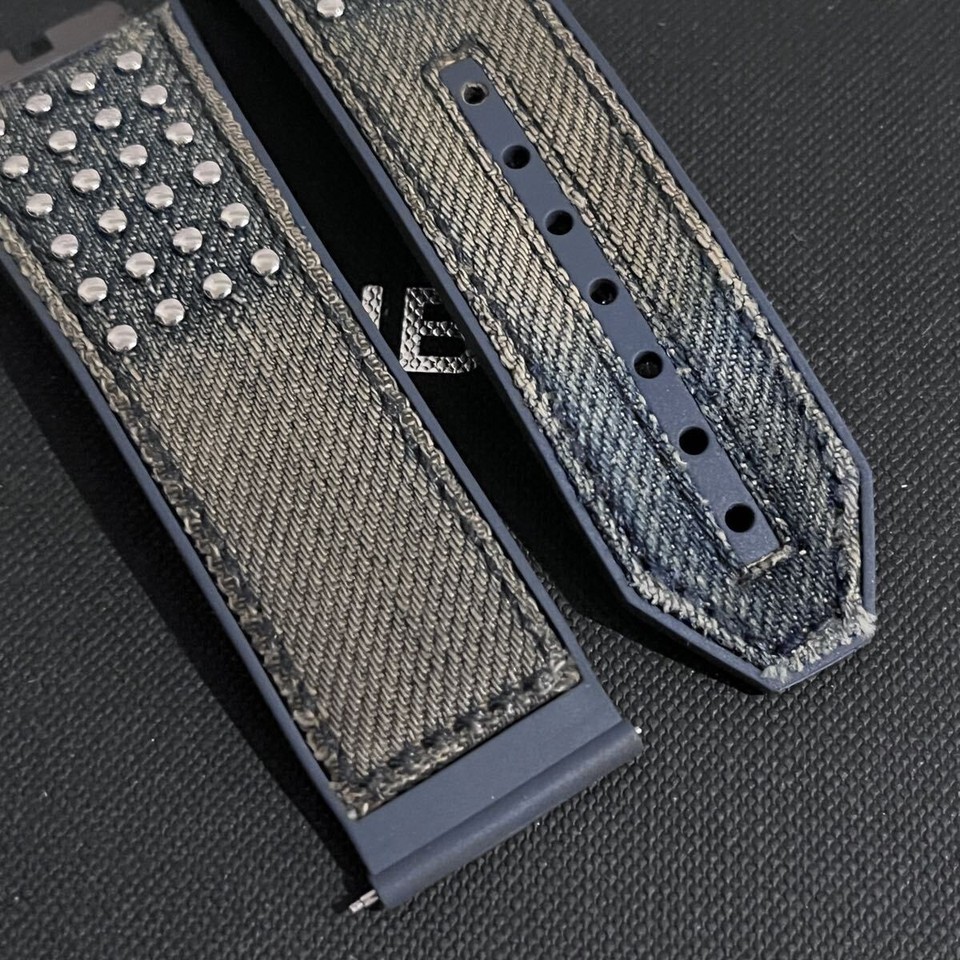 HUBLOT Big Bang Unico Strap Rubber Denim Olive Jeans watch band ...