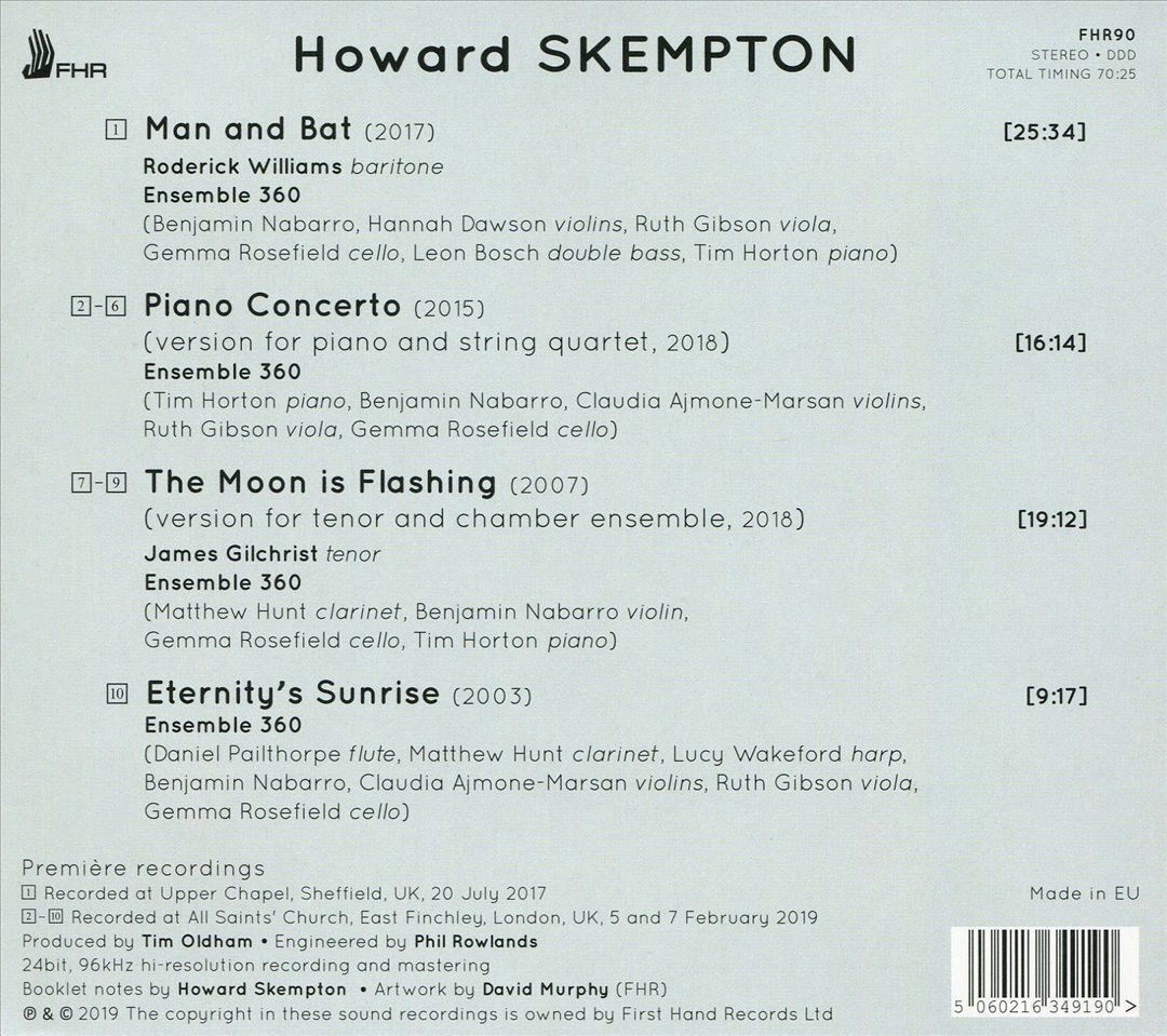 RODERICK WILLIAMS/JAMES GILCHRIST/TIM HORTON/ENSEMBLE 360 SKEMPTON: MAN AND BAT; 5060216349190| eBay