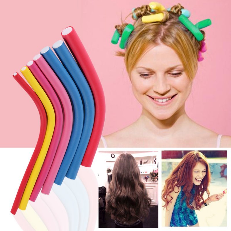 Flexi Rods 10pcs Pack Hair Roller Foam Curler Set Twist Curls | eBay