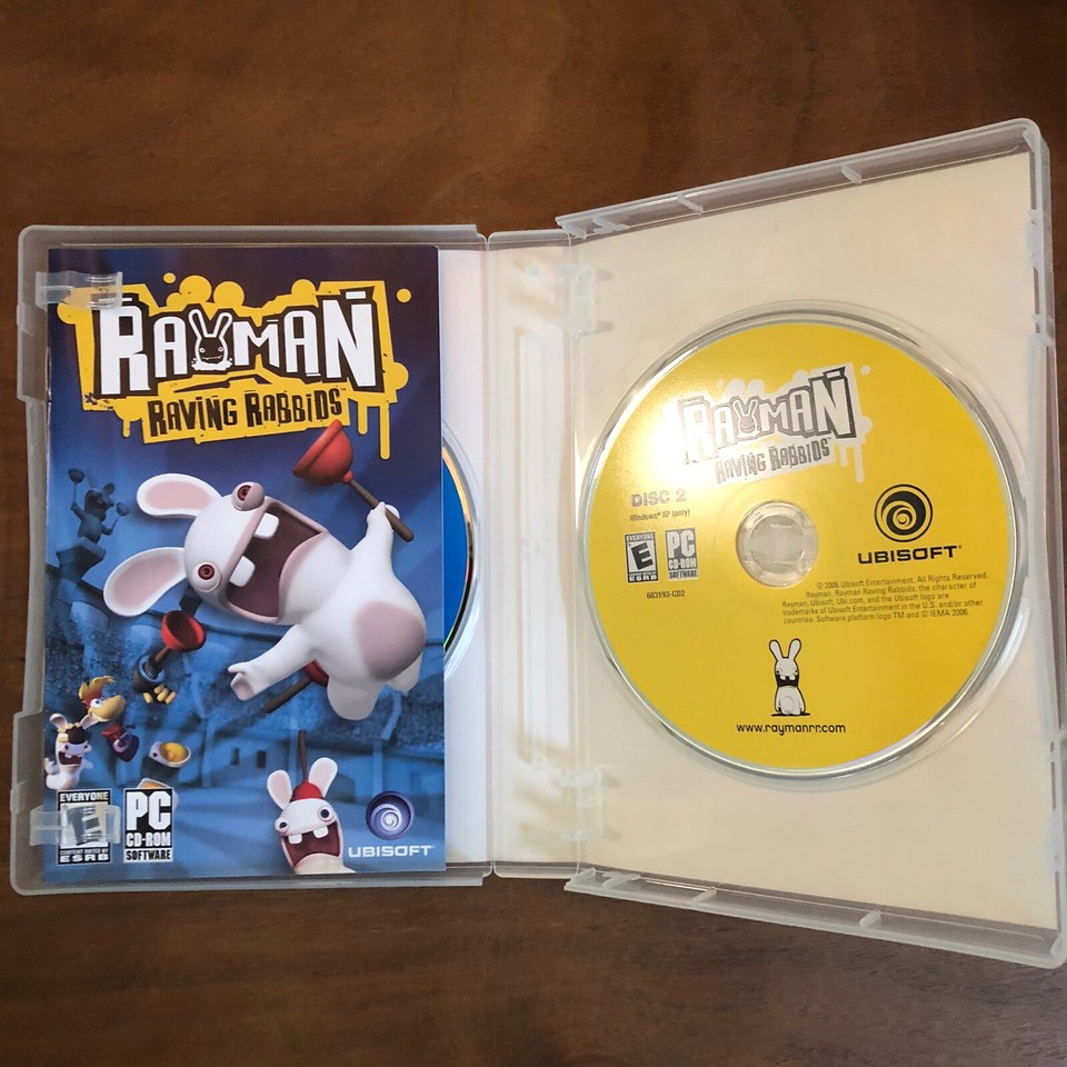 Rayman Raving Rabbids (PC, 2006) Complete in Box (Disc One Has Ring ...