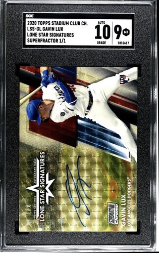 2020 Topps Stadium Club Chrome Gavin Lux SUPERFRACTOR (1/1) SGC 9 w/10 ...