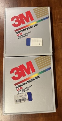 3M 5 1/4" Rewritable Optical Disk 1.3GB 1024 Bytes/Sector 1994 - New In ...
