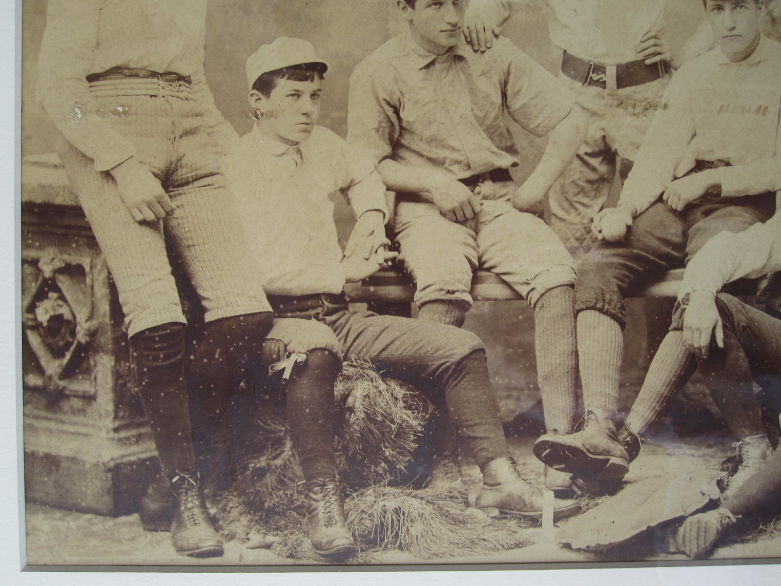 ANTIQUE VICTORIAN 1880s BOSTON ORIGIN BASEBALL TEAM LARGE SEPIA ...