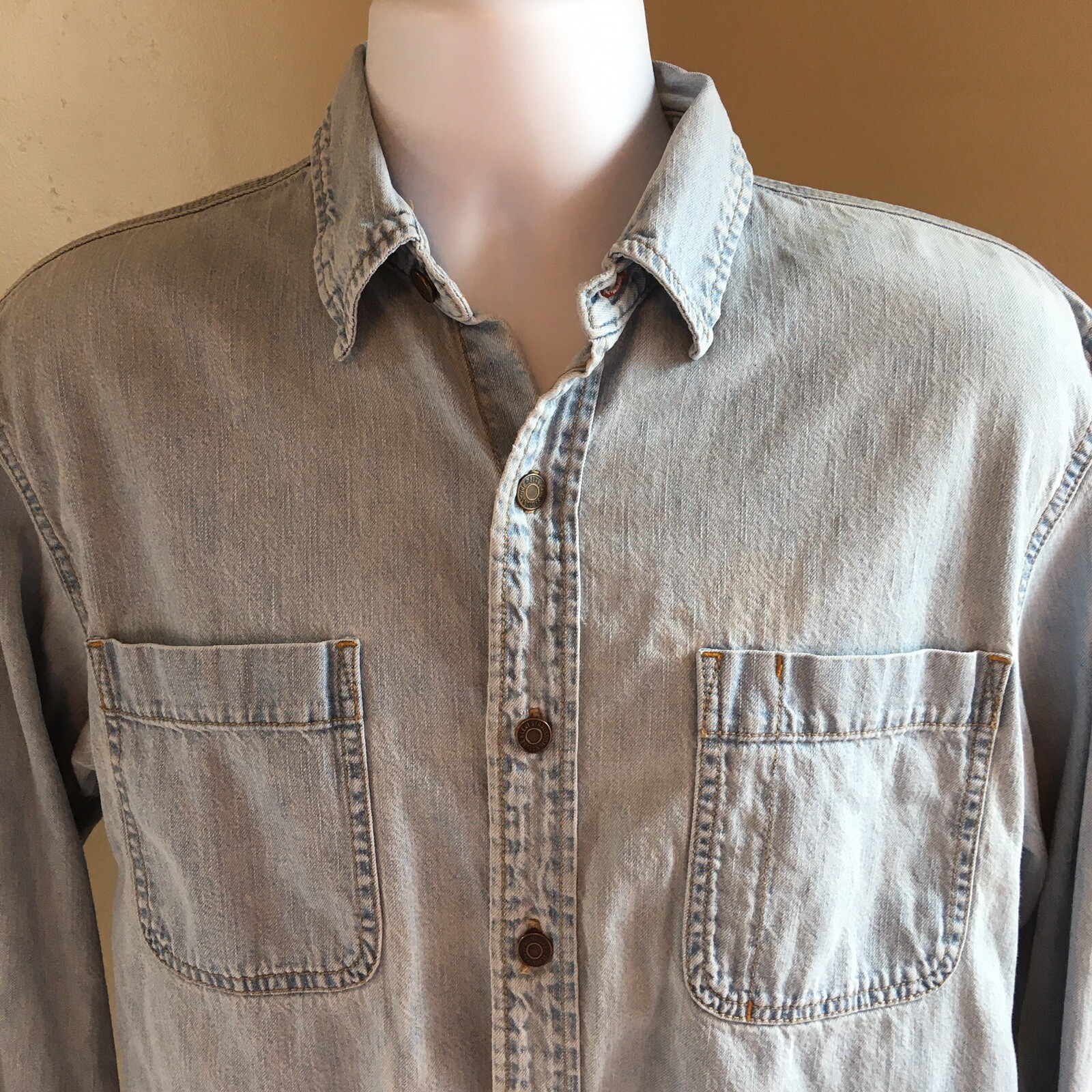 Levis Signature Mens Metal Button Front Shirt 100% Co… - Gem