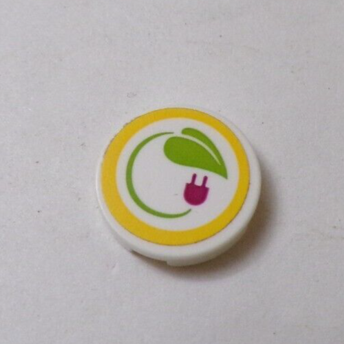 Lego x1 White 2x2 Round Tile Leaf Power Plug Sticker, 14769pb041 (028 ...