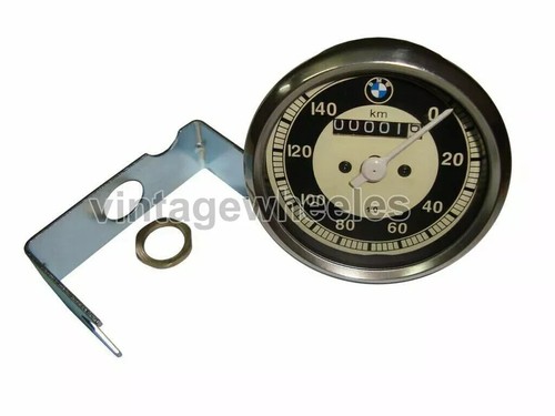 BMW REPLICA SPEEDO 0-140 MPH WHITE FACE METAL CASED FIT FOR BMW R25 R26 ...