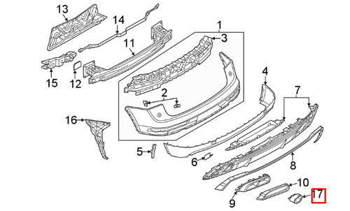 NEW AUDI Q5 80A REAR RIGHT INNER TAILPIPE BEZEL TRIM 80A807834E2ZZ ...