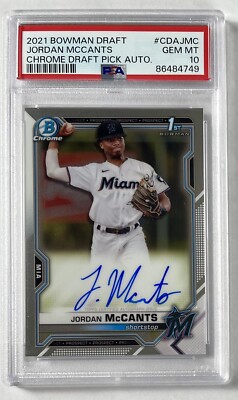 Jordan McCants 2021 Bowman Chrome 1st Prospect Autograph Marlins Auto ...