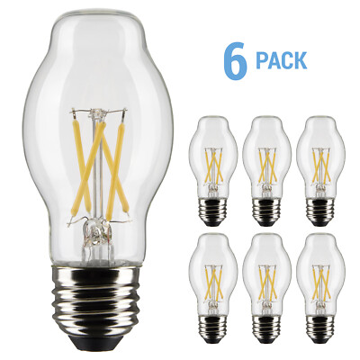 6 Pack Satco S21330 LED Filament Bulb 120V 5W 40W BT15 Dimmable Medium ...