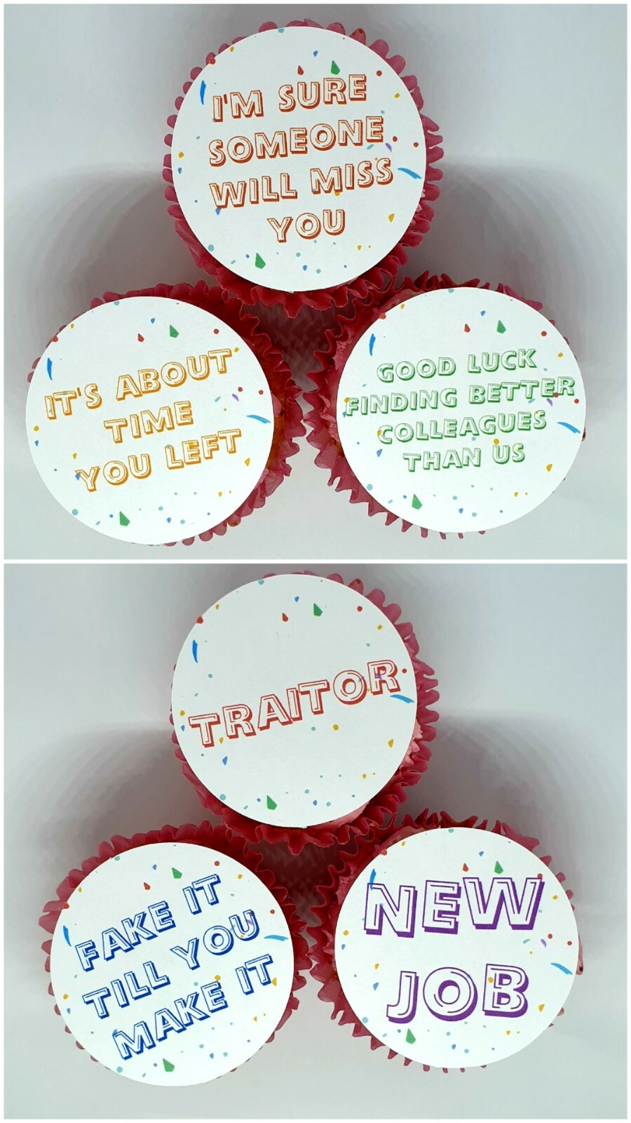 Funny “Sorry You’re Leaving Traitor” Edible Cupcake Toppers – 12 Precut ...