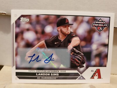 Landon Sims 2023 Topps Pro Debut #PD-100 Signed Auto Prospect Rookie RC ...