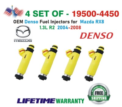 GENUINE Denso set of 4 Fuel Injectors for 2004-2008 Mazda 1.3L R2 ...