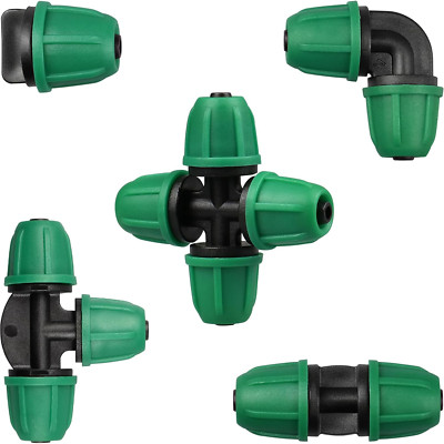 50 Pcs Drip Irrigation Fittings Kit for 1/4 Inch Tubing, Drip Line ...