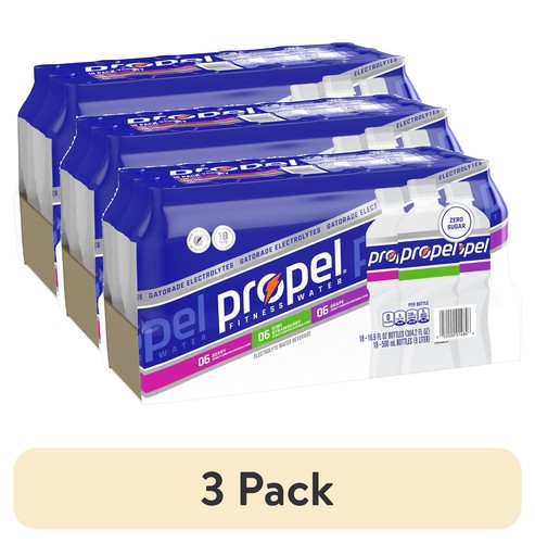 (3 pack) Propel Workout Water Variety Pack, 16.9 fl oz., 18 Count ...