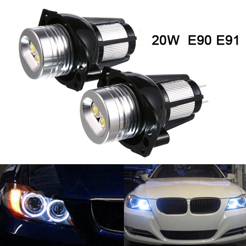 Headlights Angel Eyes Light Lamp Bulb For BMW E90 E91 2005-2008 Parts ...