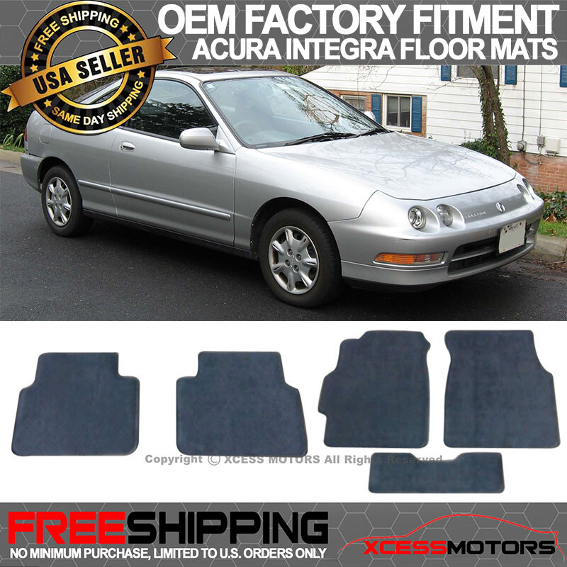 Fits 94-01 Acura Integra Floor Mats Carpet Front & Rear Gray 5PC ...