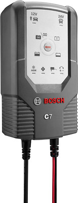 BOSCH C7 Intelligent and Automatic Battery Charger (12V-24V/7A) with AU ...