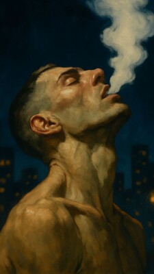 Original male interest Mixed Media Painting-"Smoke Signals" | eBay