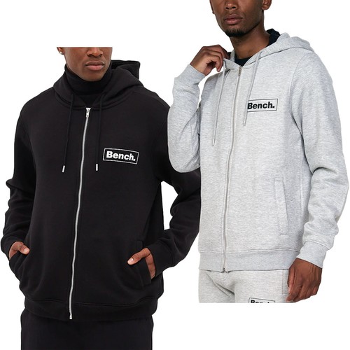 Bench Mens Irving Hooded Full Zip Cotton Blend Sweatshirt Hoody Hoodie ...