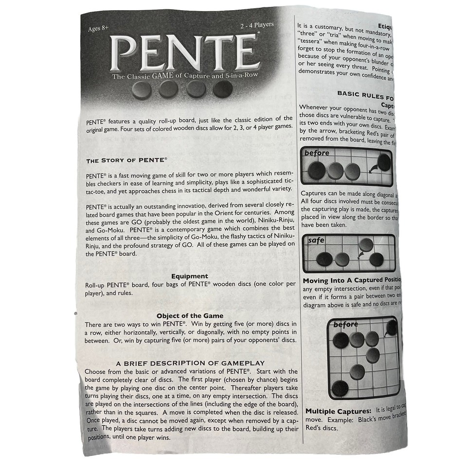 Pente Classic Game Roll Up Mat Rubber Backing Yellow Blue Red Clear ...