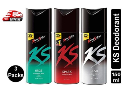 KS Kamasutra Deodorant Spray For Men, Combo 450 ml (SPARK, RUSH, URGE ...