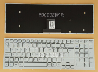New for SONY VAIO VPCEB VPC EB Keyboard UK White Frame | eBay