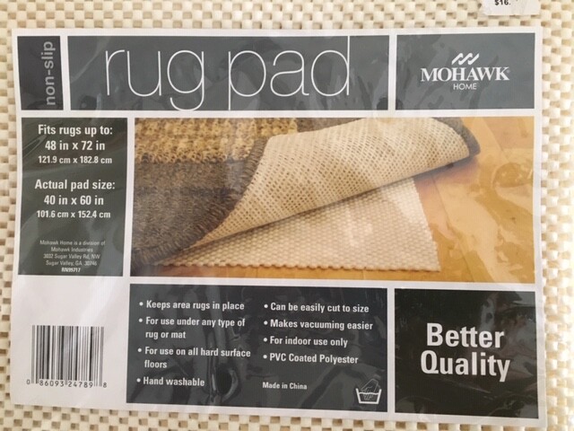 Mohawk Home Non Slip Rug Pad Fits Rugs Up to 48" x 72" - NEW IN PACKAGE ...