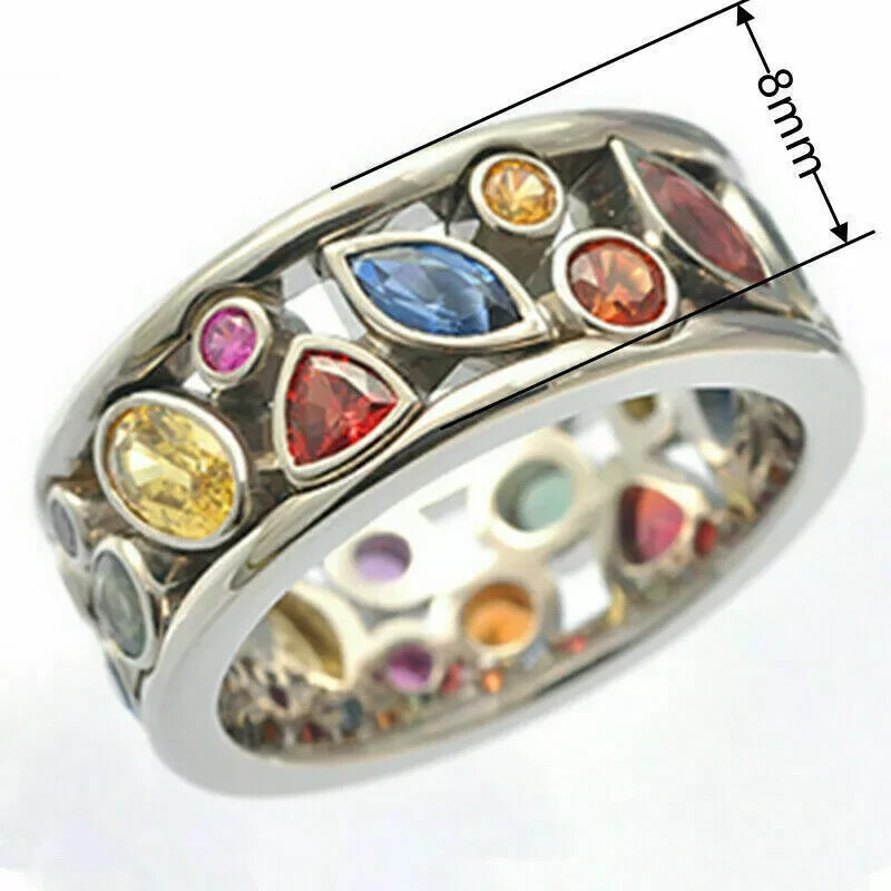 Fashion Women 925 Silver Filled Ring Cubic Zircon Wedding Ring Jewelry Sz 6-10 | eBay