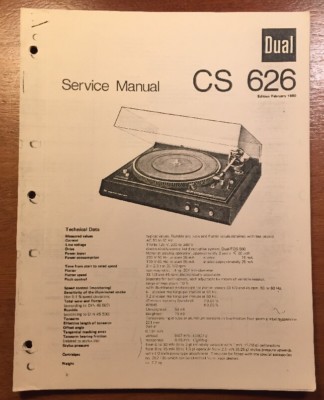 DUAL 626 TURNTABLE REPRINT SERVICE MANUAL P114 | eBay