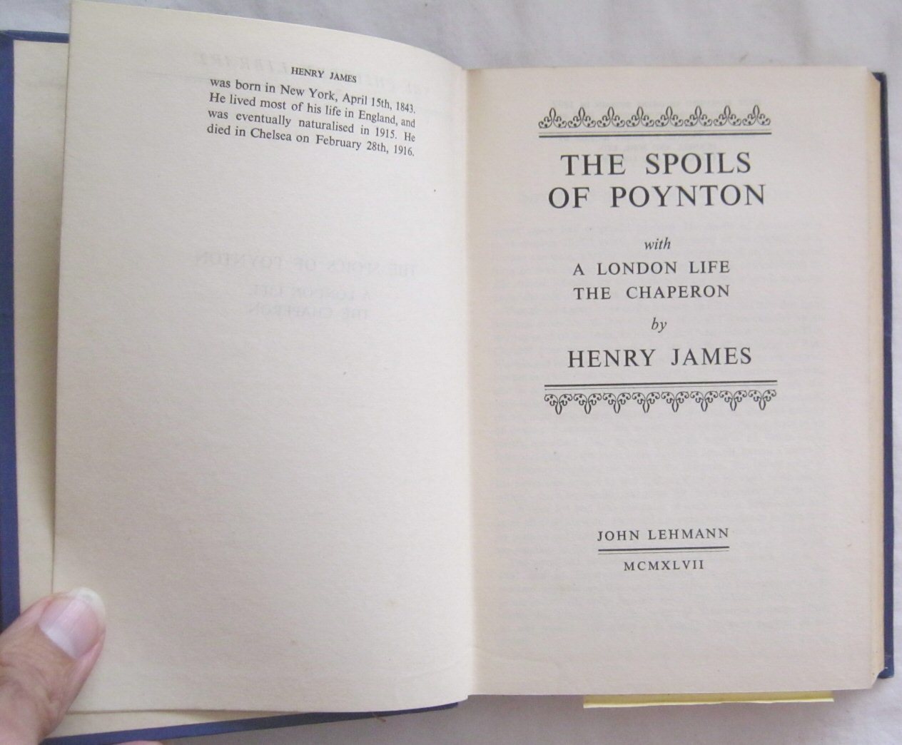 The Spoils Of Poynton With A London Life The Chaperon Henry James 1947 ...