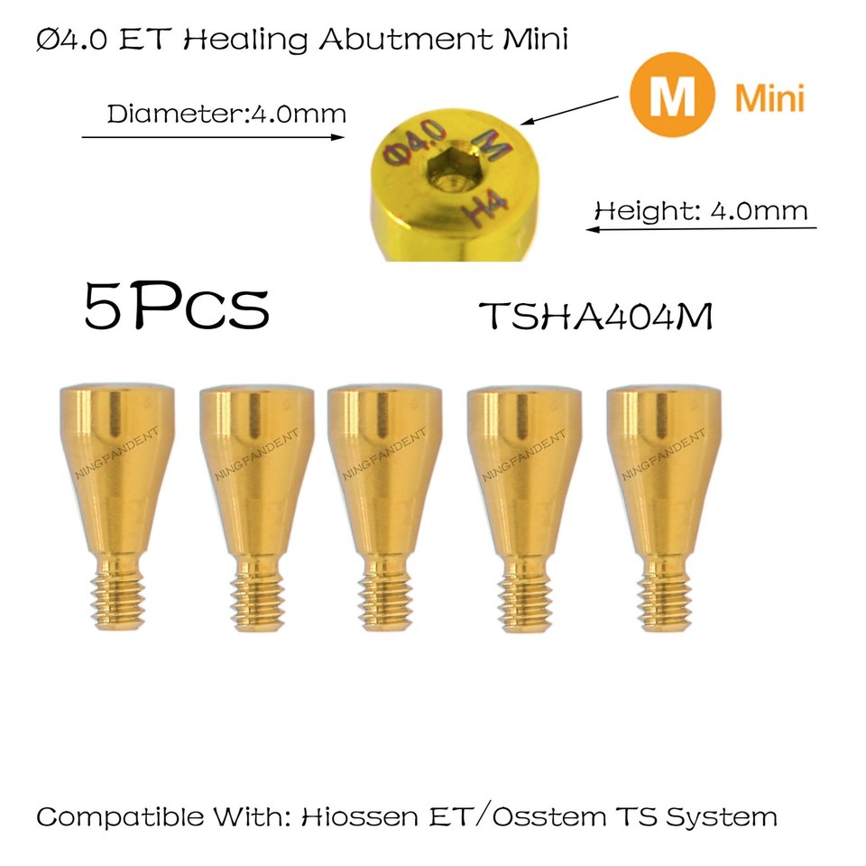 5Pcs US Dental Healing Abutment Cap Mini/Regular Fits Hiossen ET/Osstem ...