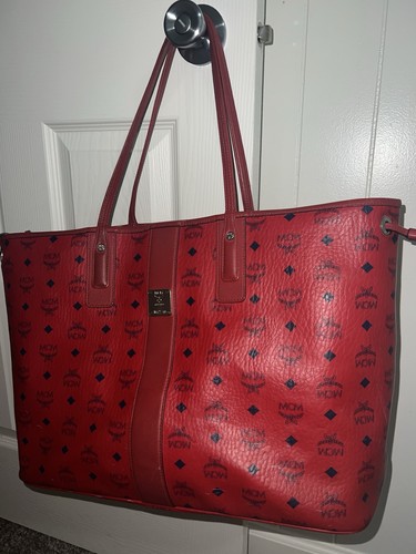 MCM Liz Reversible Large Tote Candy Red Pre-Owned | eBay