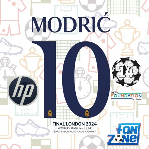 REAL MADRID CHAMPIONS LEAGUE FINAL LONDON FULL MODRIC KIT AVERY ...