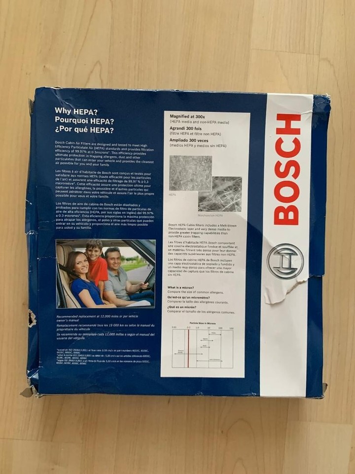 Bosch 6029C HEPA Premium Cabin Air Filter | eBay