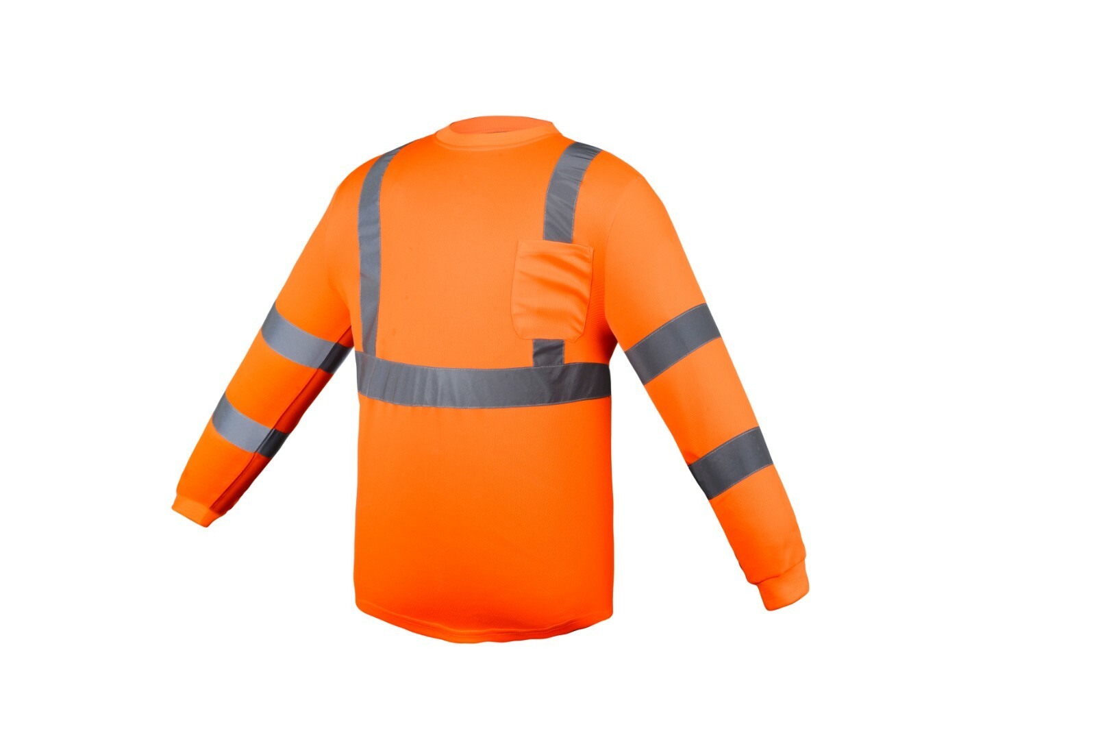Orange High Visibility Long Sleeve Safety Shirt Reflective Stripes ...