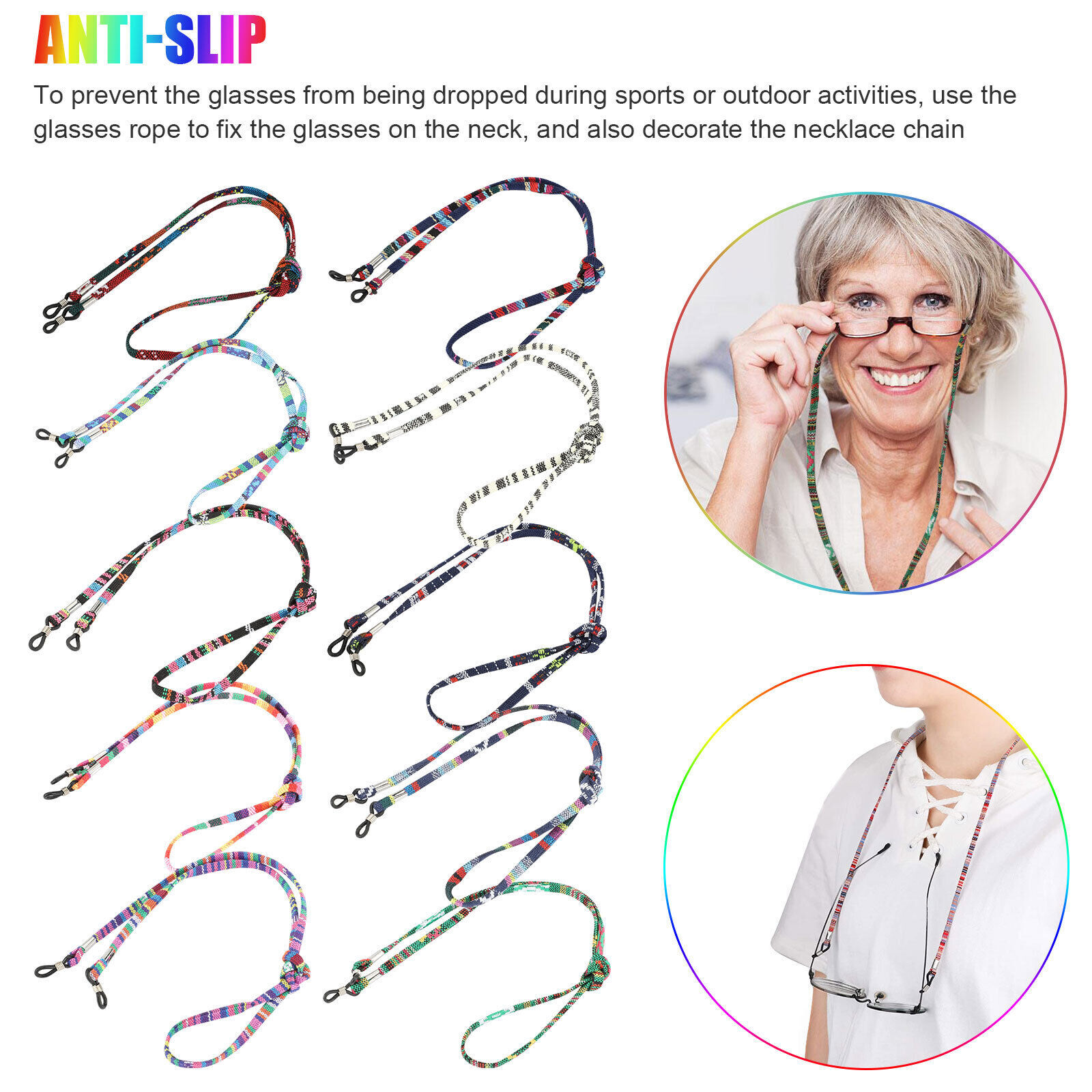 20PCS Adjustable Sunglass Neck Cord Strap Eyeglasses Rope String ...
