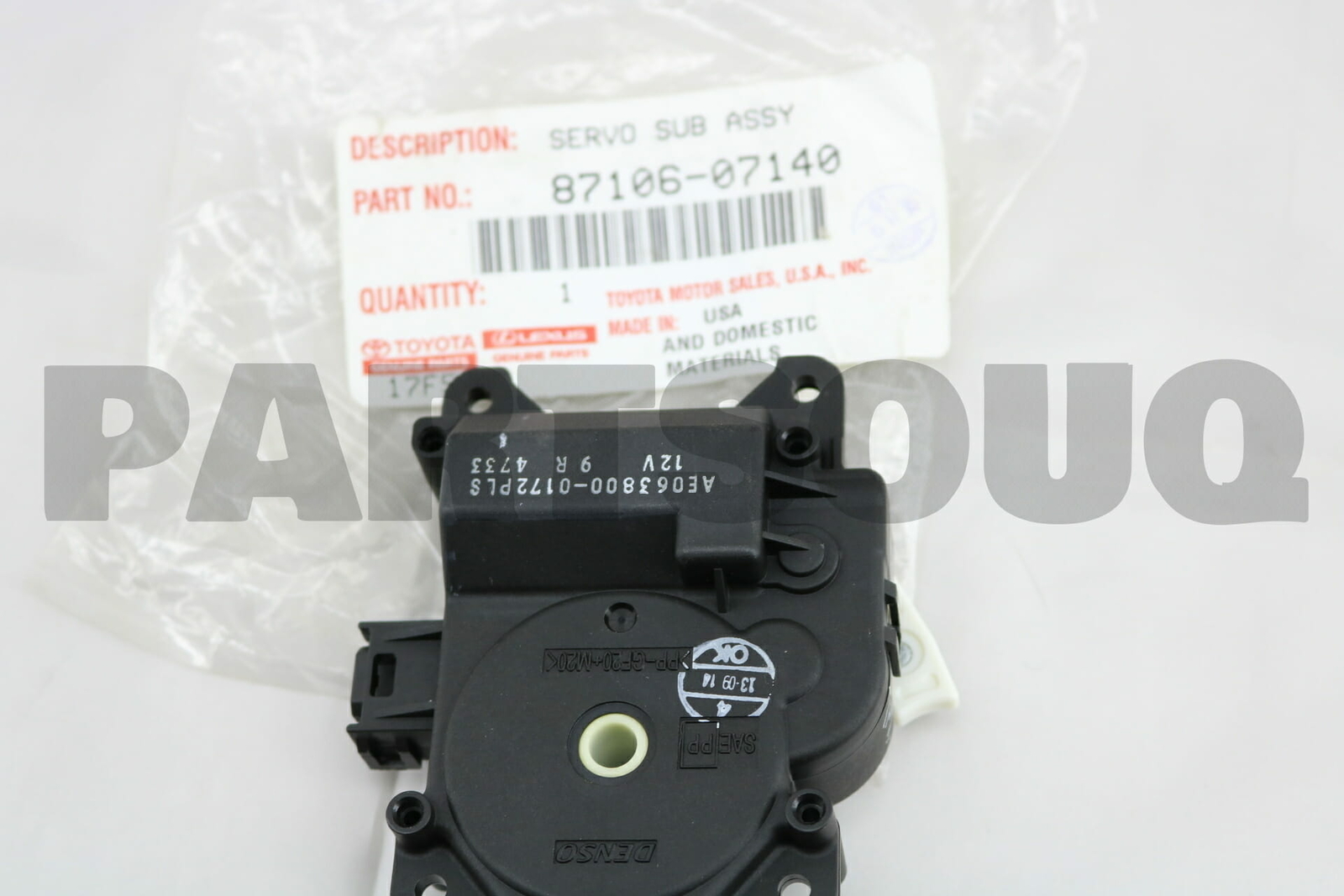 8710607140 Genuine Toyota DAMPER SERVO SUB-ASSY, BLOWER, NO.1 87106 ...