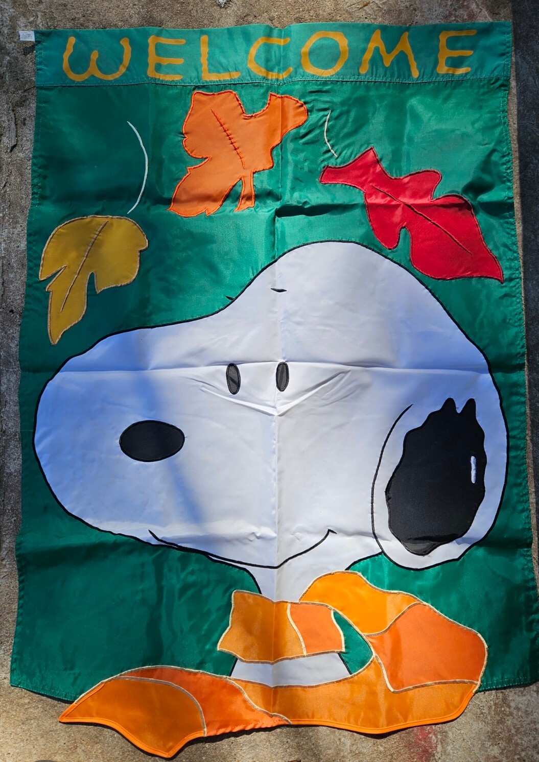 Snoopy Peanuts Garden Flag (27" x 38") Fall Welcome | eBay