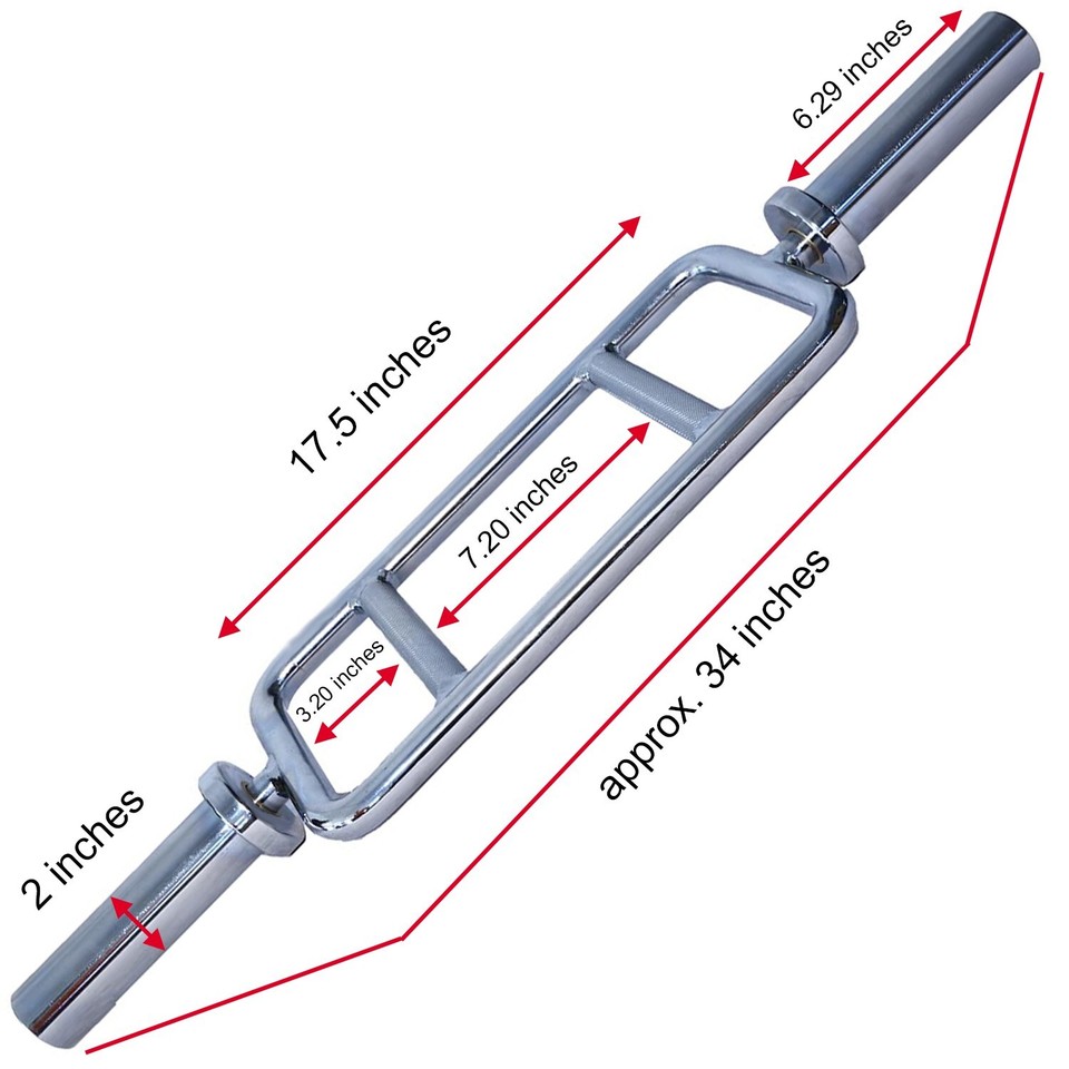 34 Inch Triceps Bar Barbell Olympic Chrome Tricep Hammer Curl Gym ...