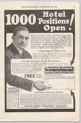 1000 Hotel Positions Open! Training Opportunities 1926 Magazine Print ...