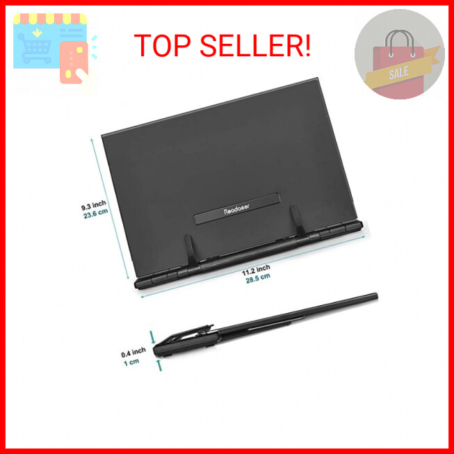 Readaeer Metal Book Stand for Desk Portable Document Holder for Cook ...