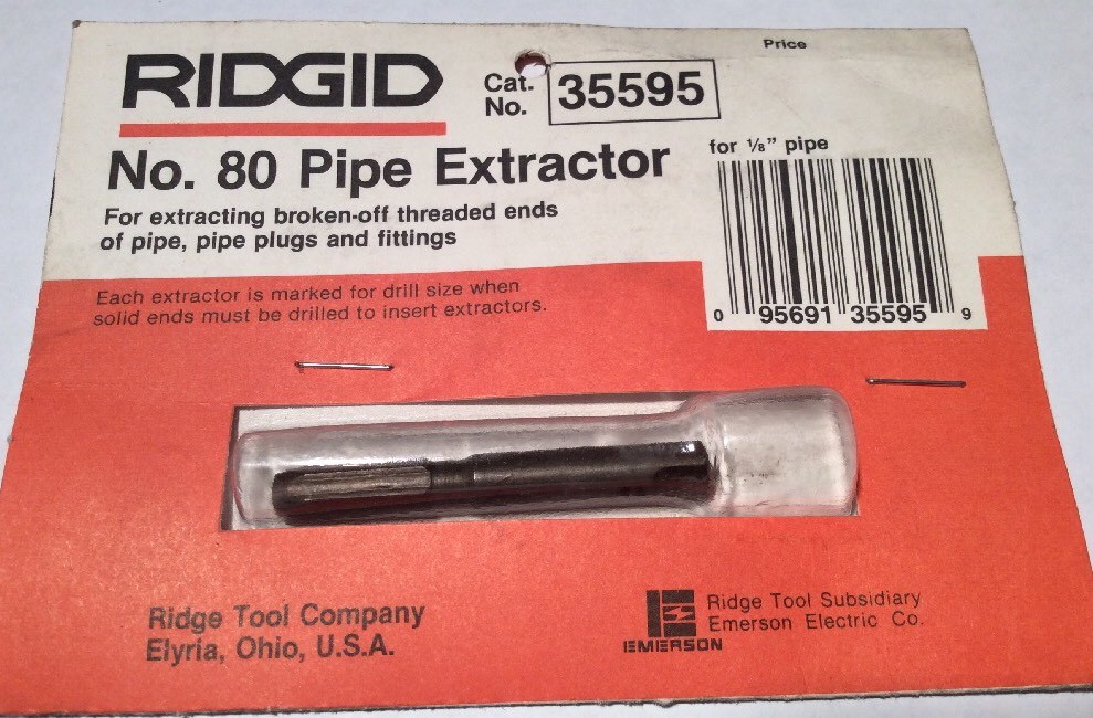 Ridgid 35595 no. 80 Pipe Extractor 1/8" Pipe New | eBay