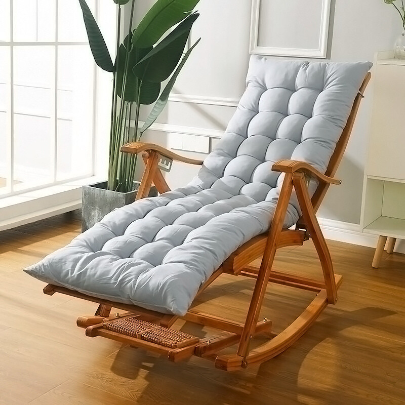 Natural Bamboo Sun Lounge Patio Pool Lounger Rocking Swing Chair Sunbed ...