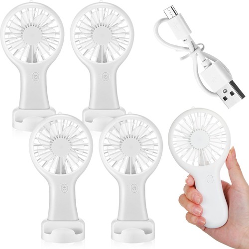 4 Pcs Mini Handheld Fan Bulk 3 Speed Usb Electric Battery Operated ...
